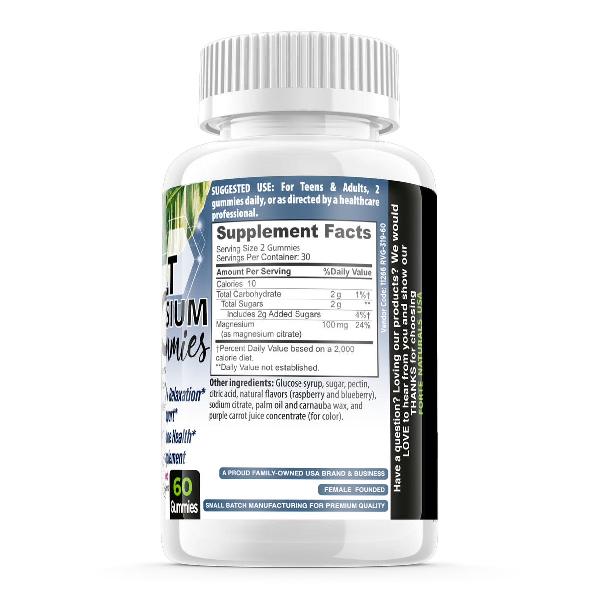 ADULT Magnesium Calm Gummies Chewable Supplements 250mg – Forte Naturals